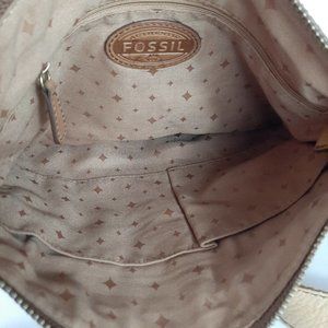 Fossil | Bags | Fossil Brown Tan Leather Crossbody Handbag Purse M ...
